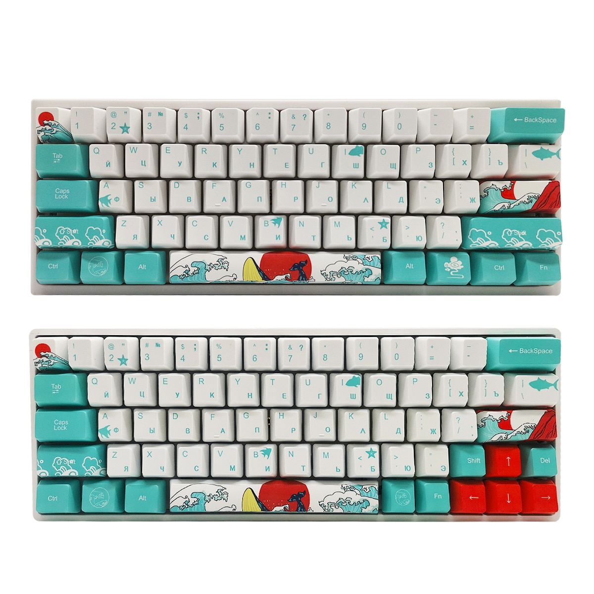 Coral sea key cap dye sublimation 71 key oem high ... – Vicedeal