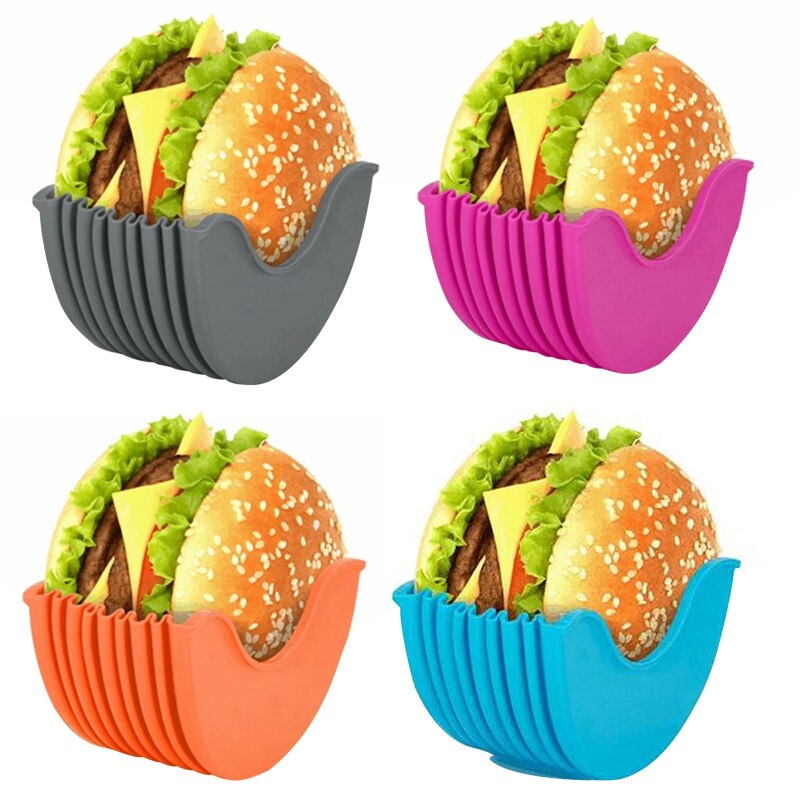 Burger Holders Silicone Hygienic Reusable Sandwich... – Grandado
