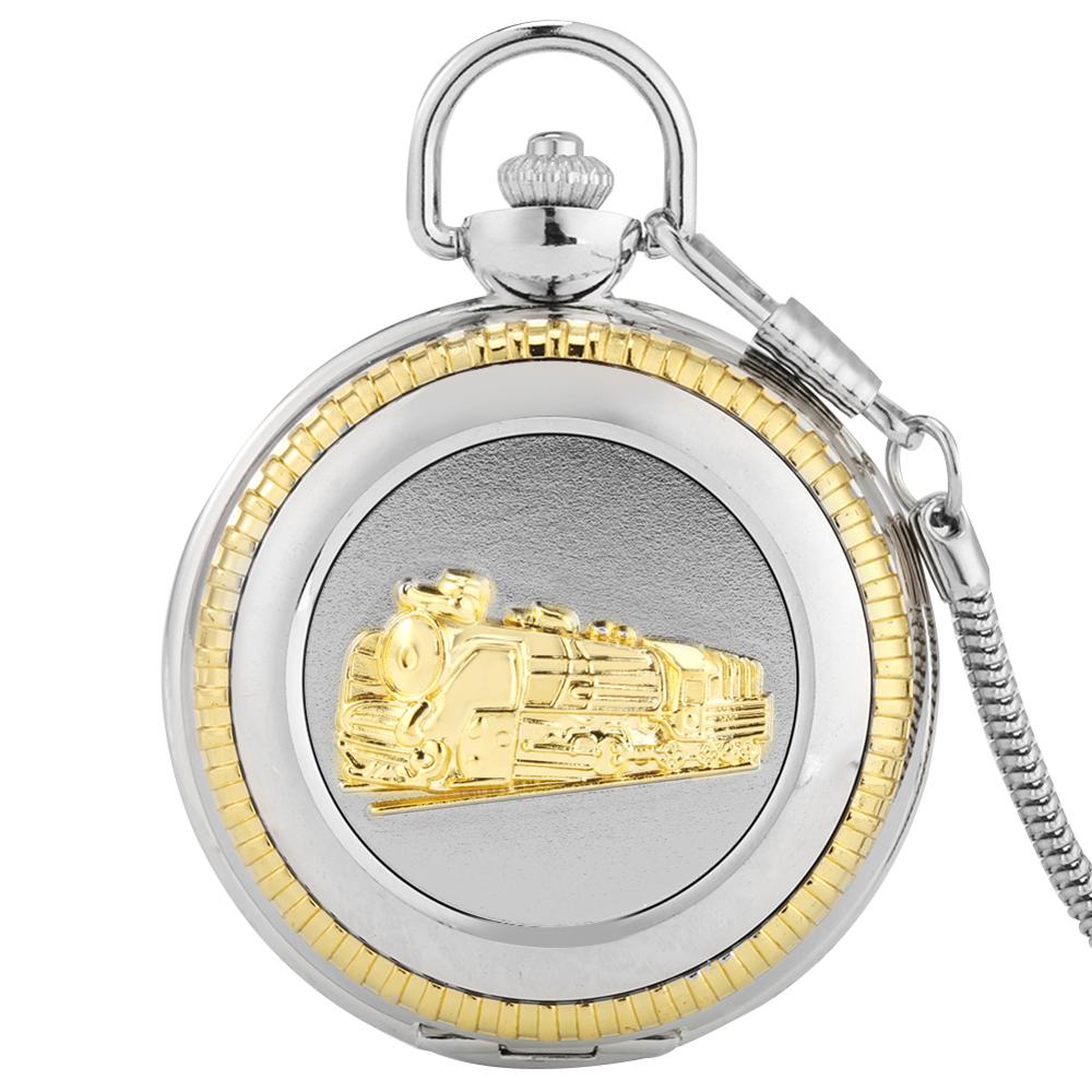 Luxury Silver Golden Train Locomotive Engine Quart... – Grandado