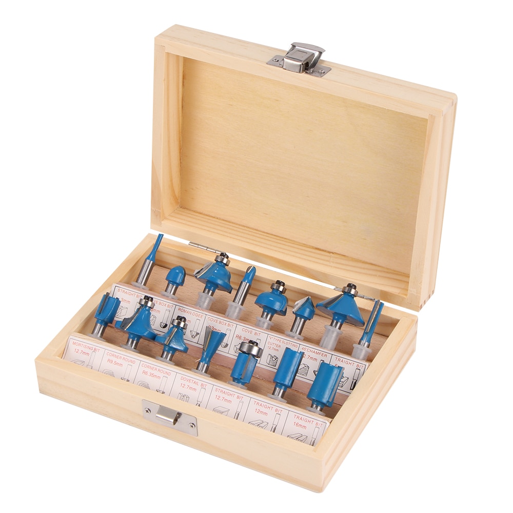 15Pcs Frees Router Bit Set 1/4 "Schacht Hout Cutte... – Grandado