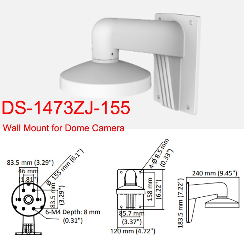 Hikvision DS-1473ZJ-155 Wall Mount for Dome Camera... – Grandado