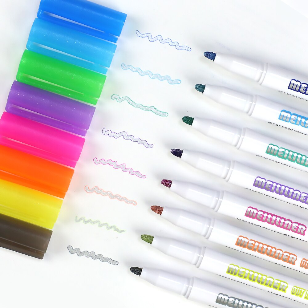 8Pcs Art Pens Colored Double Lines Contour Markers... – Grandado