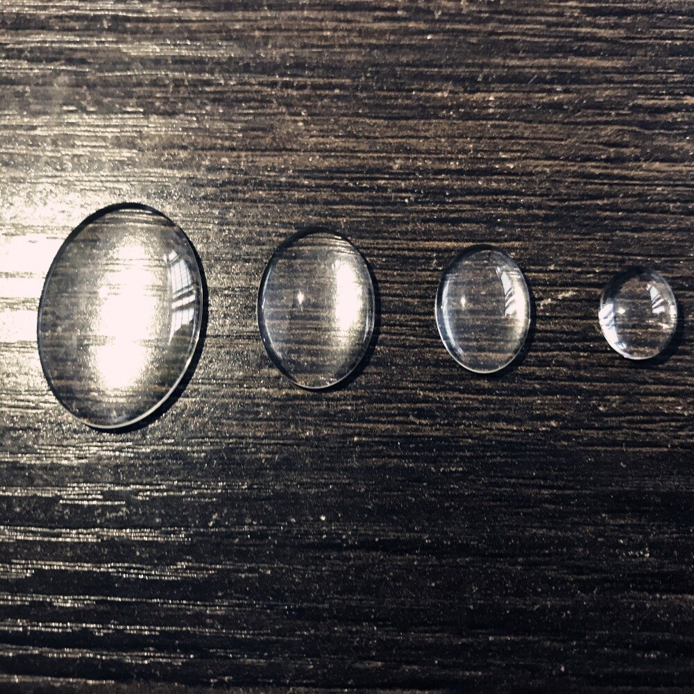 100 oval flat / sequins transparent sapphire glass... – Vicedeal