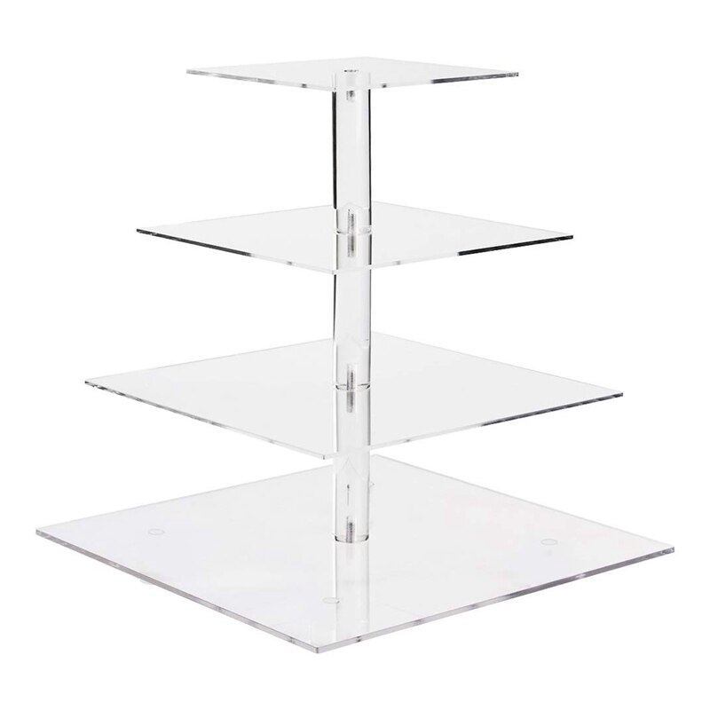 4 Tier Transparante Bruiloft Acryl Cupcake Display... – Grandado