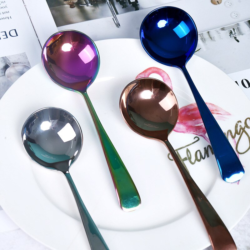 304 Roestvrij Stalen Lepel Verdikte Koreaanse Rond... – Grandado