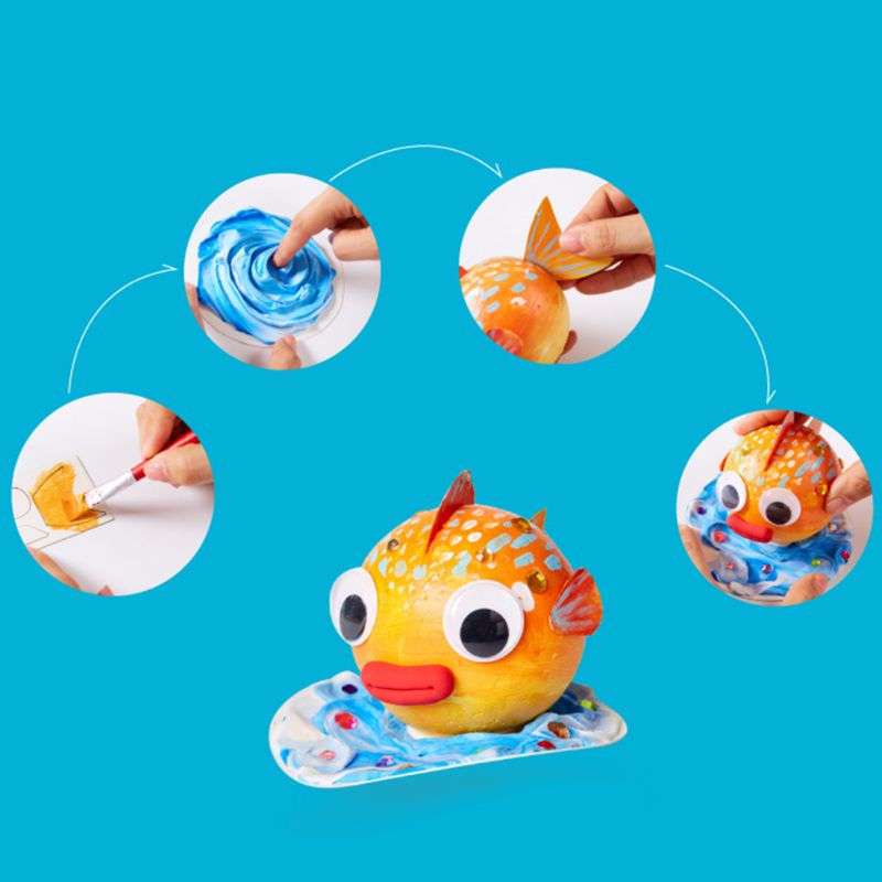 Bubble Fish DIY Craft Kit Foam Ball Painting Drawi... – Grandado