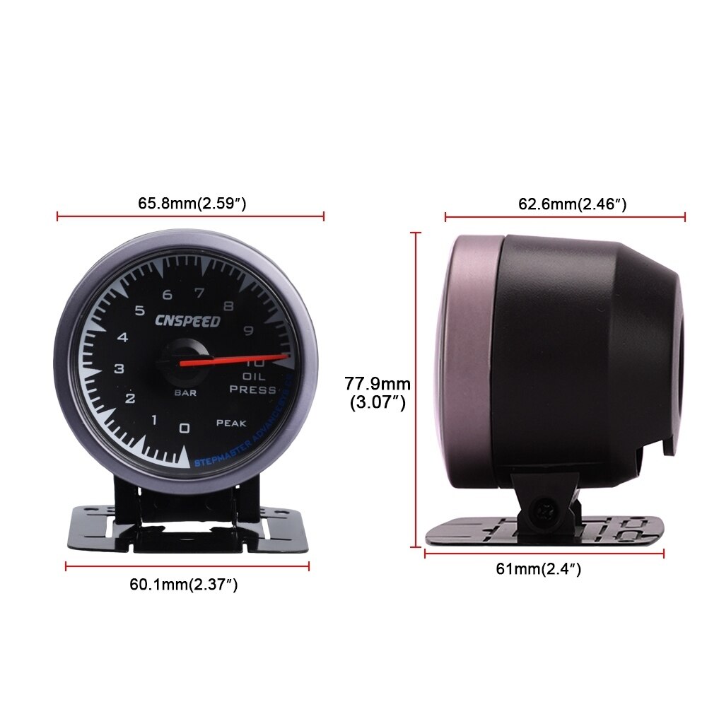 2.5 "60Mm Turbo Boost Gauge Olie Temp Druk Volt To... – Vicedeal