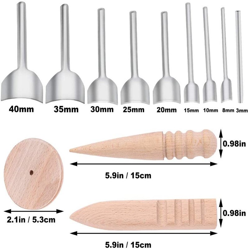 LMDZ 9PCS Half-Round Cutter Punch Kit with Wood Sl... – Grandado