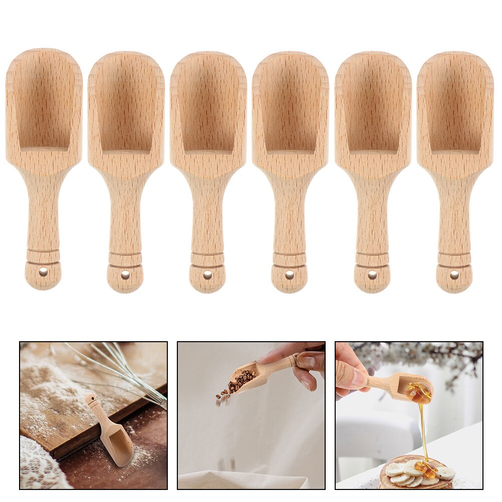 6Pcs Spoons Small Salt Spoons Salt Spoons Wooden B... – Vicedeal