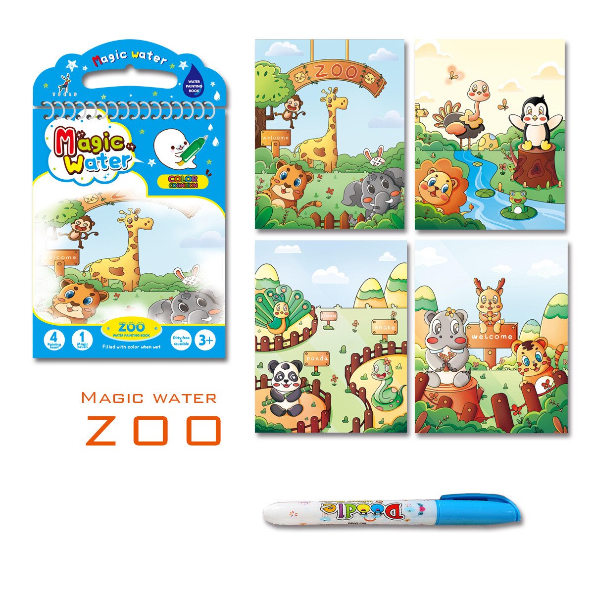 Educational Toys Reusable Coloring Book Children M... – Grandado