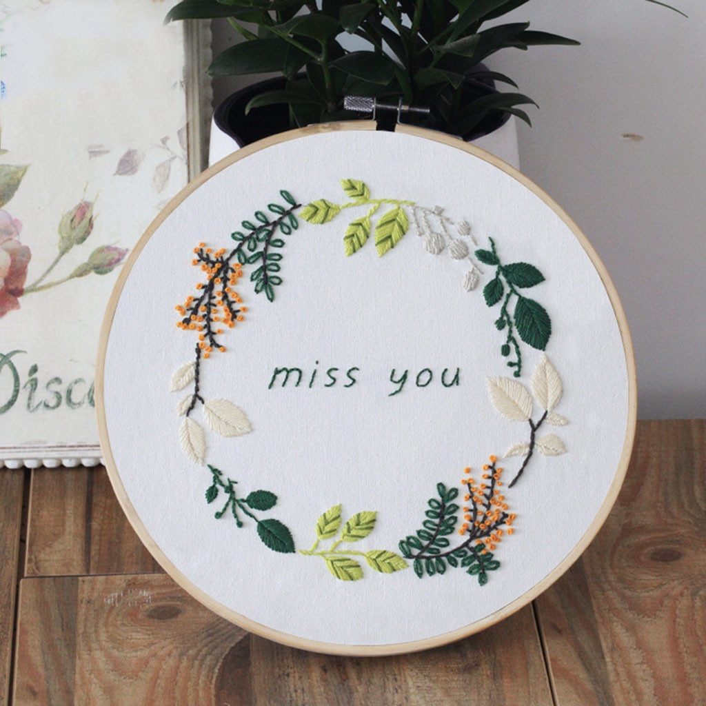 DIY Easy Flower Embroidery Kit with Bamboo Hoop fo... – Grandado