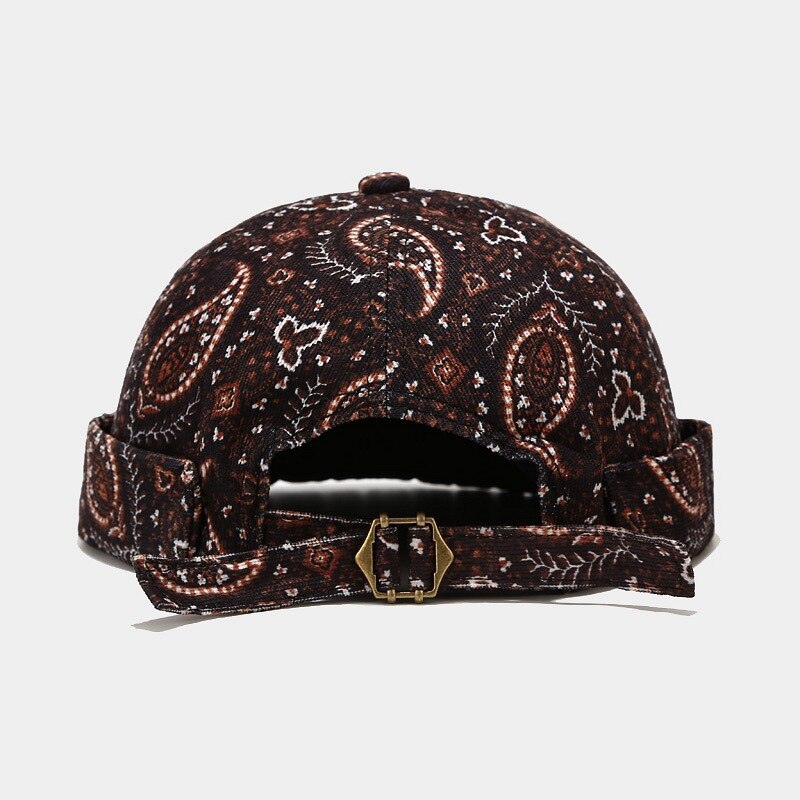 Simple Unisex Cotton Hat Cashew Swirl Print Landlo... – Grandado
