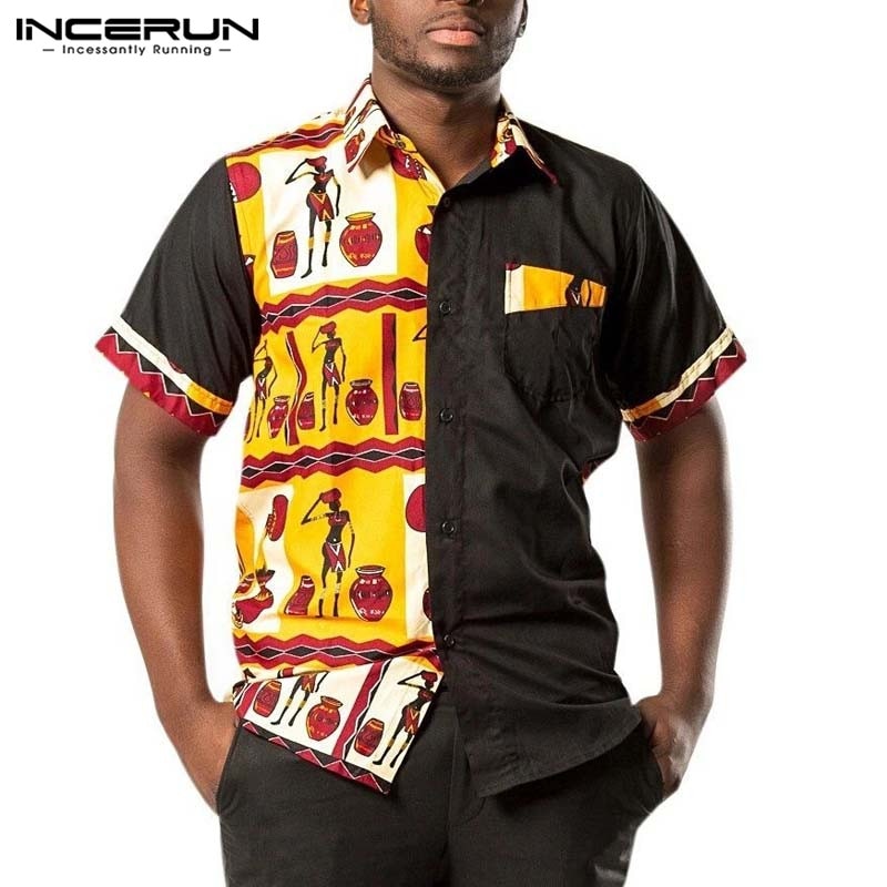 Mode Afrikaanse Mannen Shirt Korte Mouw Zomer Prin... – Grandado