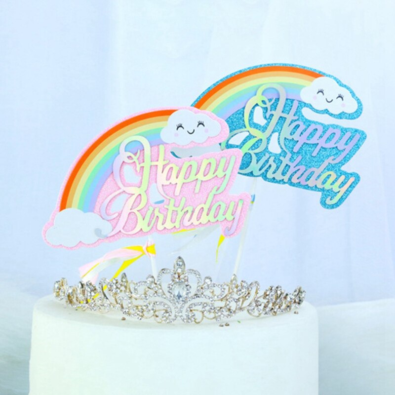 Gelukkige Verjaardag Cake Leuke Rainbow Cloud Gelu... – Grandado