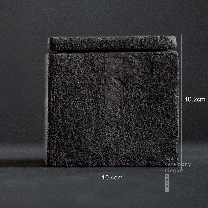 Black Square Ceramic Tea Caddy Multifunctional Tea... – Grandado