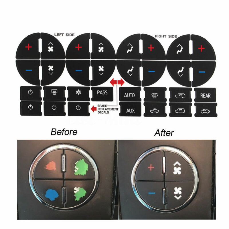 PVC Car Buttons Stickers Repair AC Dash Button For... – Grandado