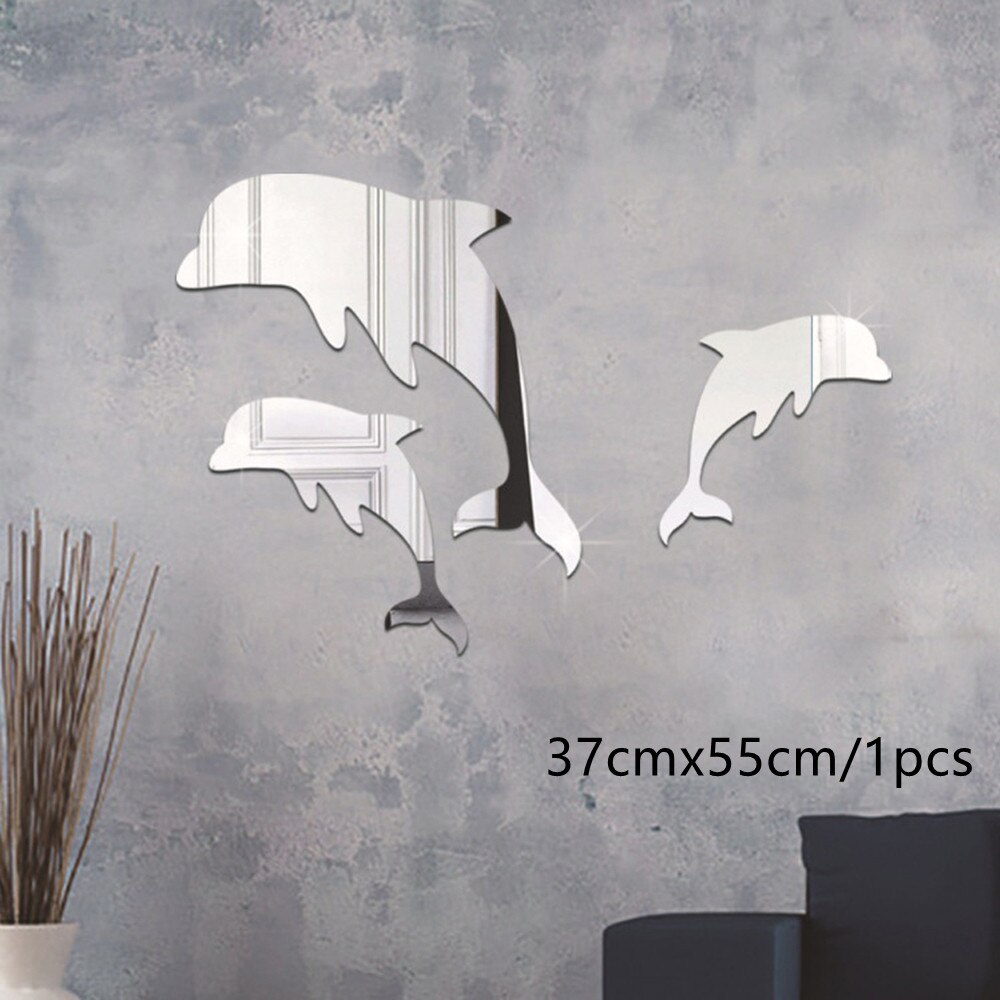 3D Mirror Wall Dolphin Sticker DIY Aesthetic Room ... – Vicedeal