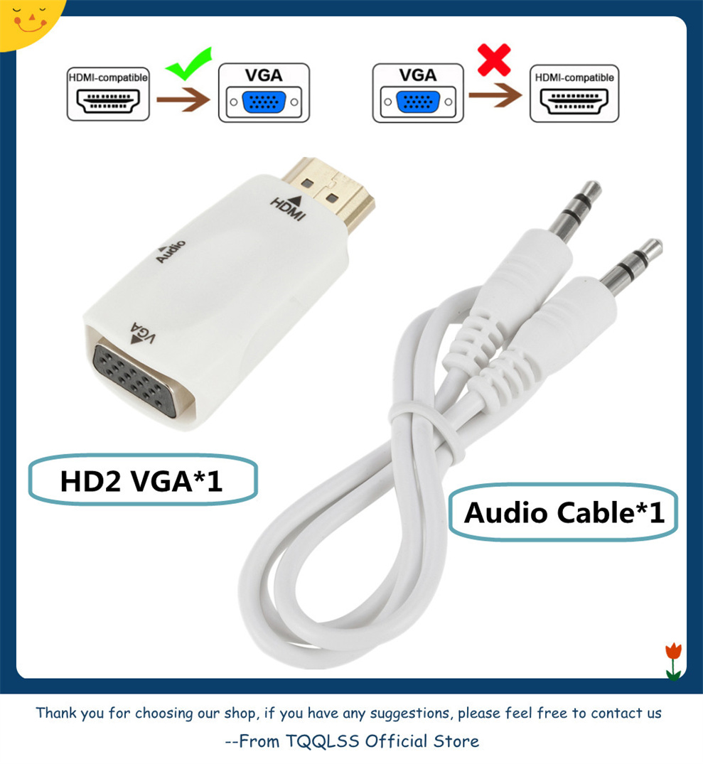 Cable adaptador HDMI 1080P compatible con VGA mach... – Grandado