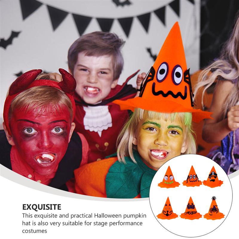 6Pcs Halloween Pumpkin Hat Halloween Party Cap Sta... – Grandado