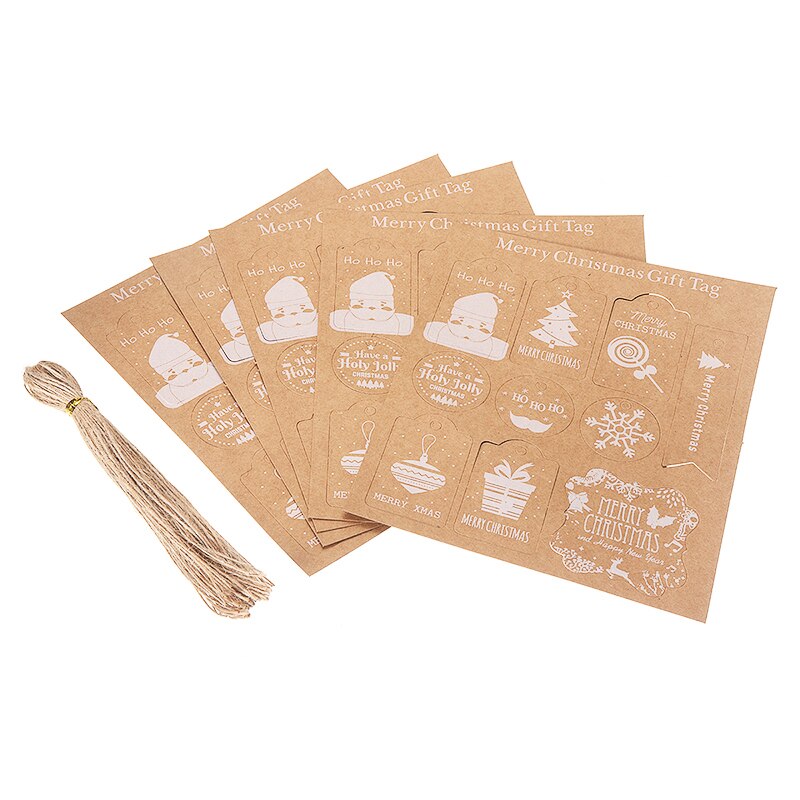 Weihnachten Kraft Tags DIY Handgemachte Handwerk H... – Vicedeal