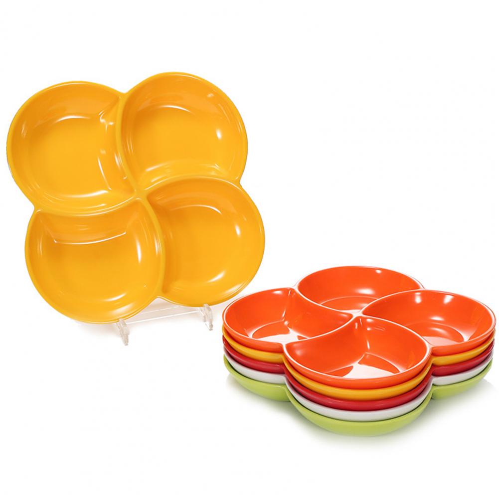 Solid Color Chic BPA Free Divided Plate 4-Compartm... – Vicedeal
