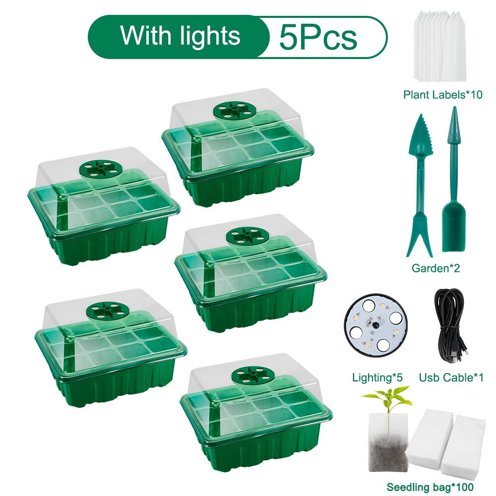 5Pack Plant Seed Seedling Starter Trays Kit with G... – Grandado