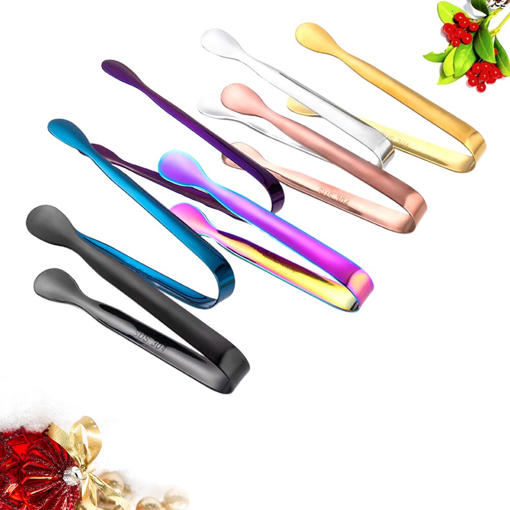 7 PCS Food Tongs Titanium Plating Stainless Steel ... – Grandado