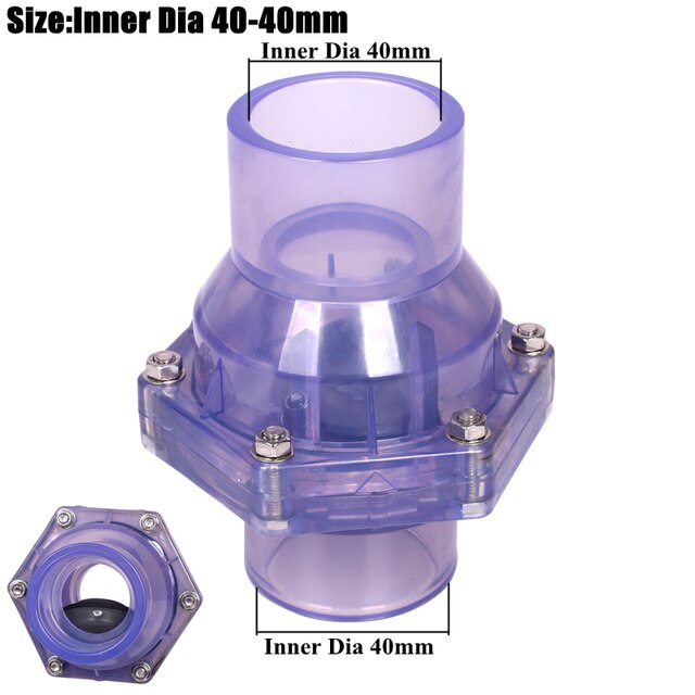 ID 25／32／40mm Hi Transparent UPVC Flap Check Valve... – Vicedeal