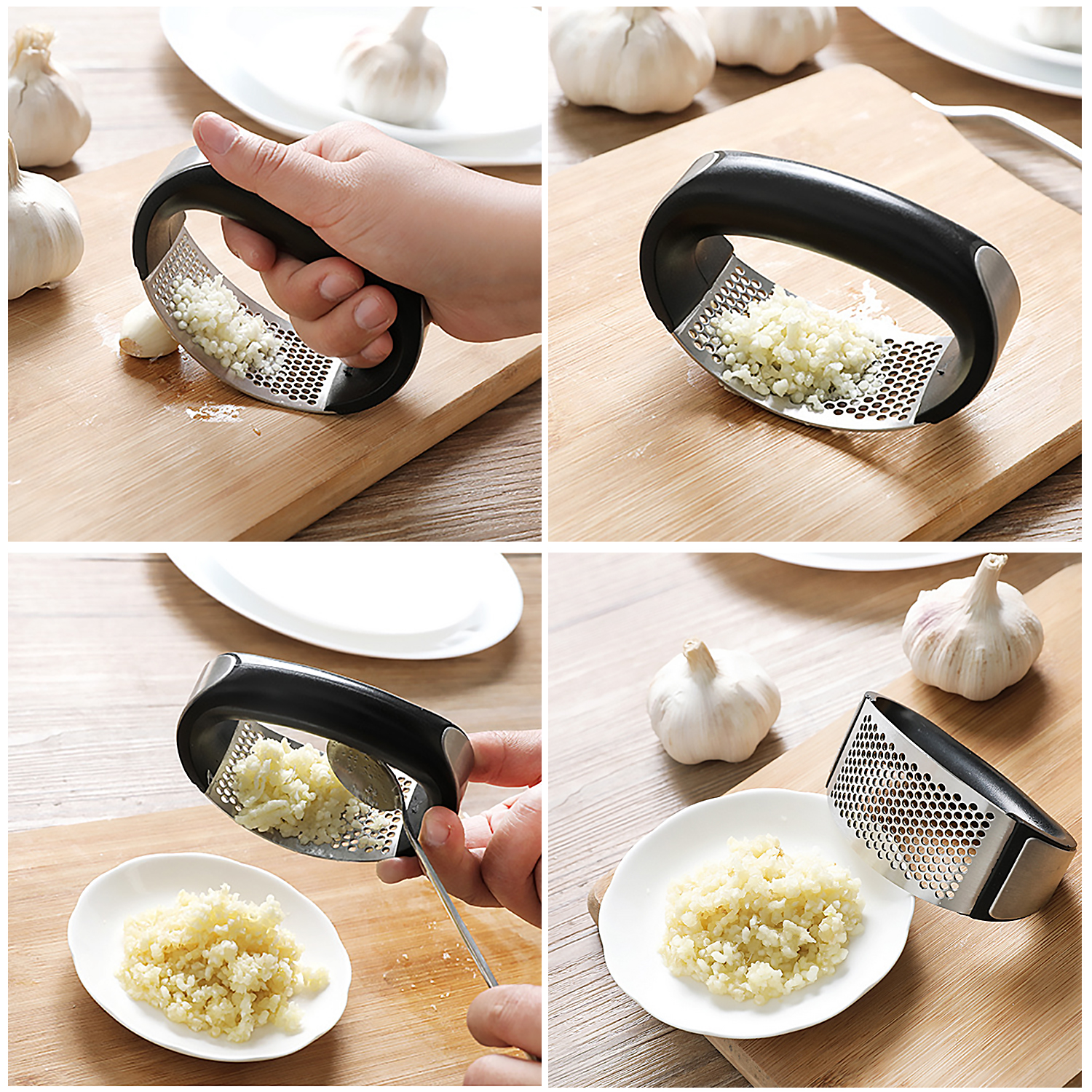 Behogar Arc-shaped Stainless Steel Garlic Ginger P... – Grandado