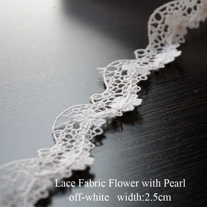 Handmade Lace Fabric Flower with Pearl Wedding Dec... – Grandado