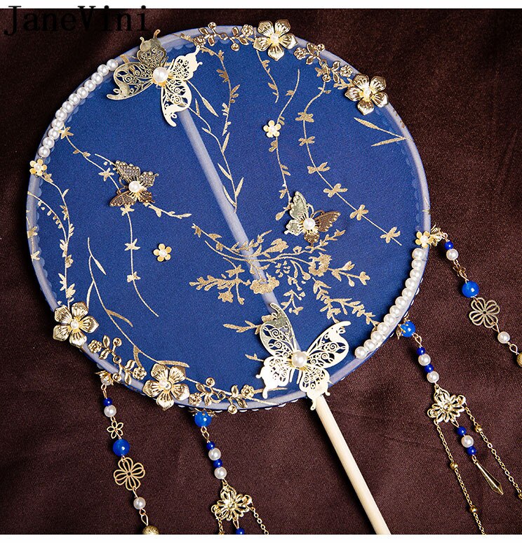 Janevini Vintage Rode Chinese Bridal Fan Kunstmati... – Grandado