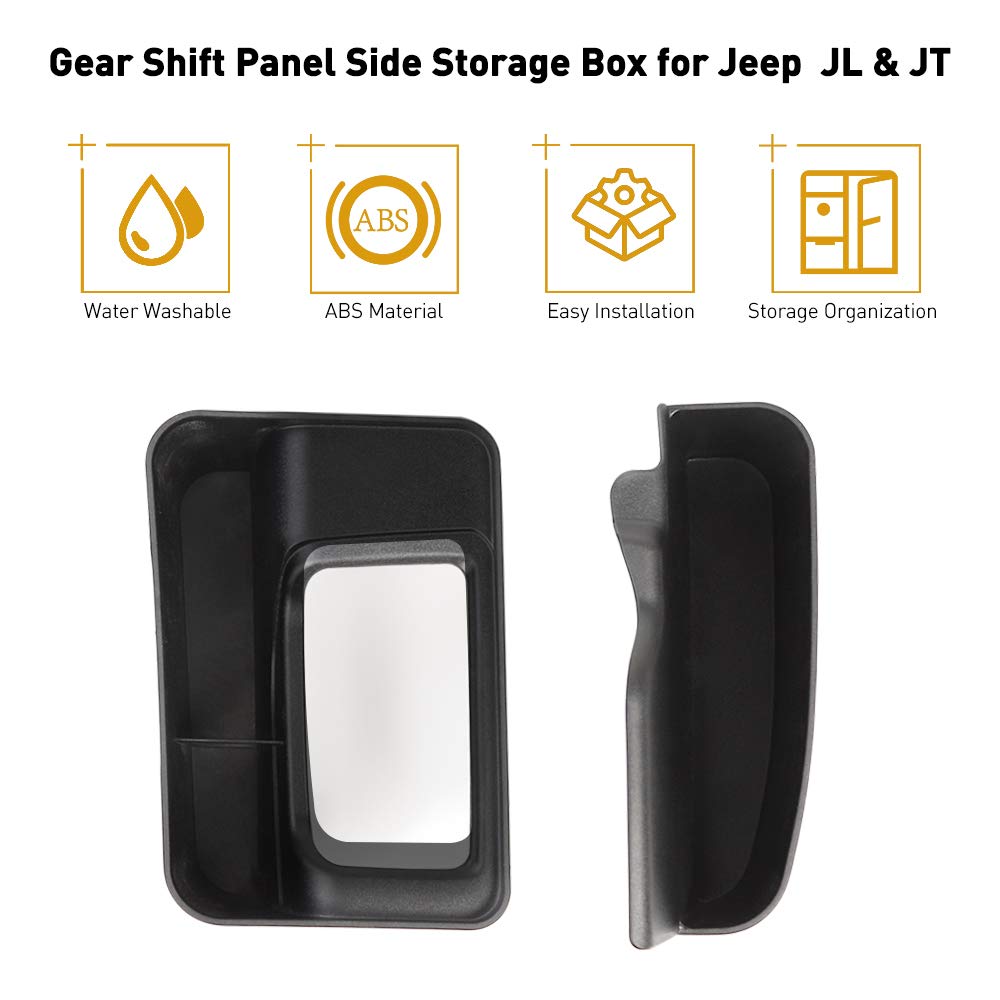 2pcs car Gear Shift Side Storage Box Holder Black ... – Vicedeal
