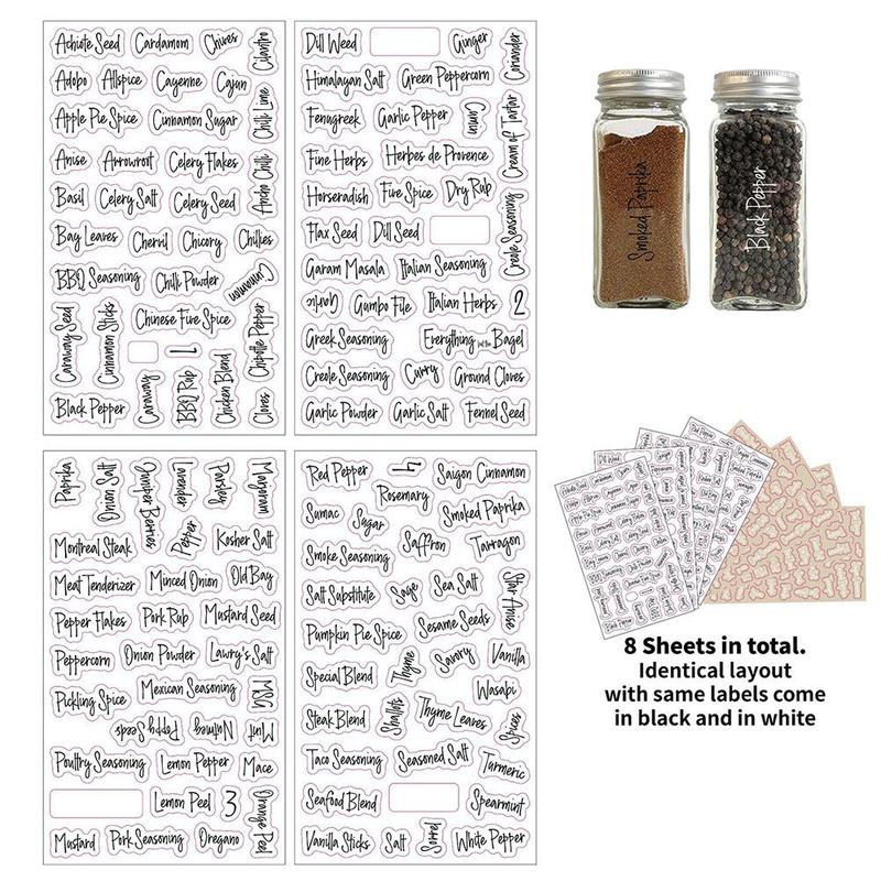 1Set Voedsel Container Labels 8 Sheets Transparant... – Vicedeal