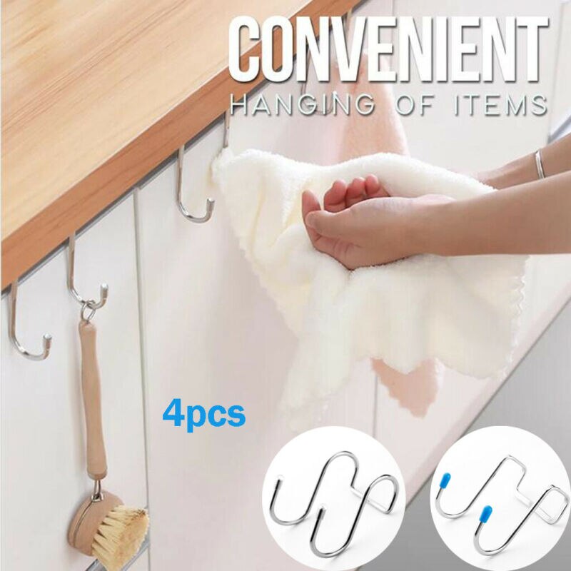 S-Shaped Hooks 4 Pieces Solid Stainless Steel Doub... – Grandado