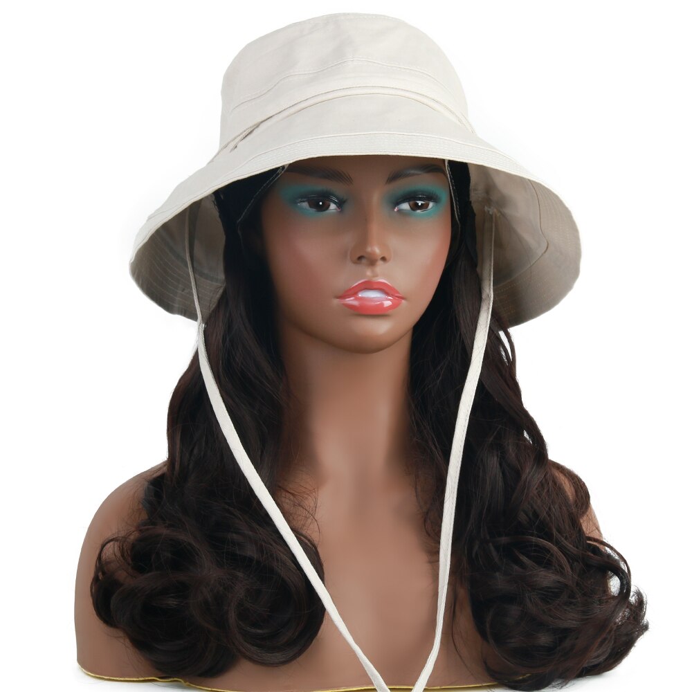 14inch Summer Fisherman Hat Hair Wig Synthetic Wav... – Grandado