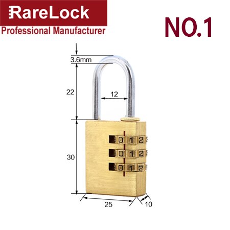 Mini Brass Combination Padlock Copper Padlock Pass... – Grandado