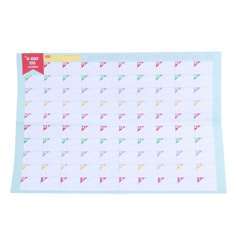 3 Sheets Plan Paper 100 Days Countdown Schedule Wa... – Grandado