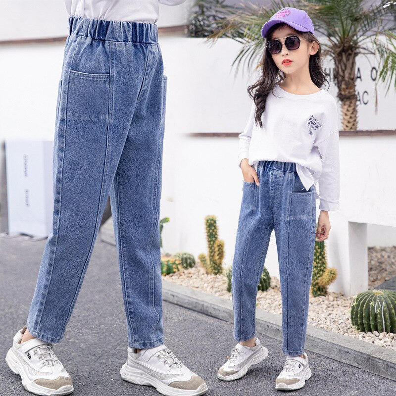Girls Jeans Kids Autumn Denim Pants Loose Casual T... – Grandado