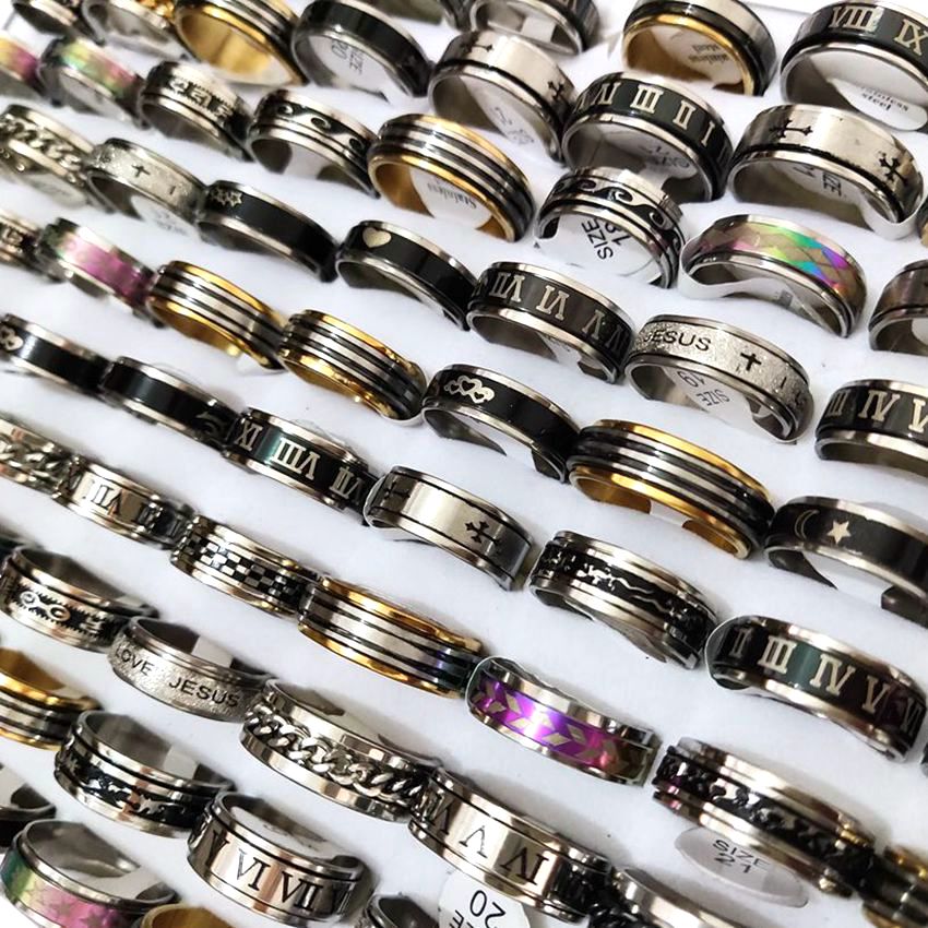 Bulk Lots 30pcs/lot Male Spinner Ring Rotate Stain... – Grandado
