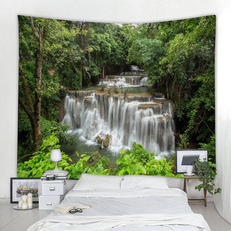 Beautiful waterfall landscape printing big wall ta... – Grandado