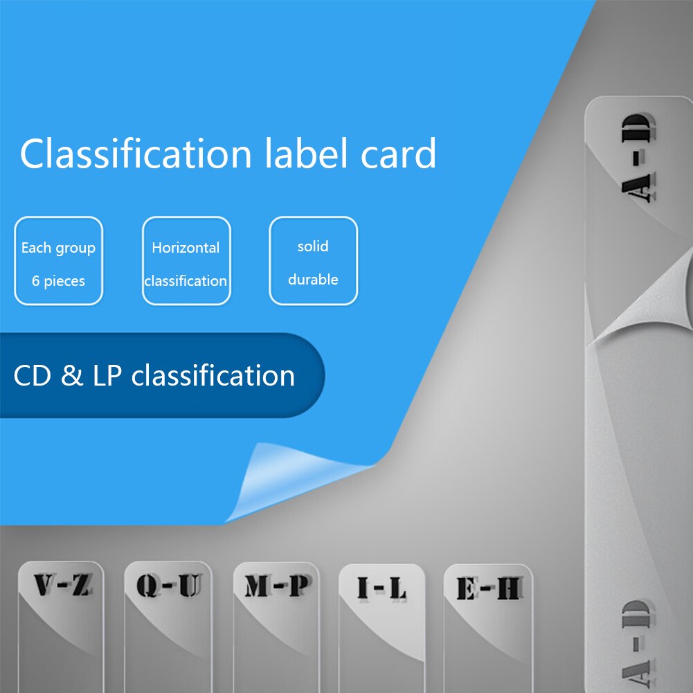 6pcs Music Vinyl Transparent Index Tag Acrylic Alp... – Vicedeal