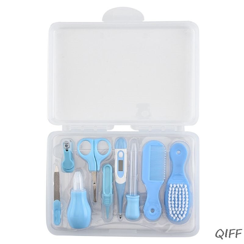 9Pcs Baby Health Care Set Kids Grooming Kit Thermo... – Grandado