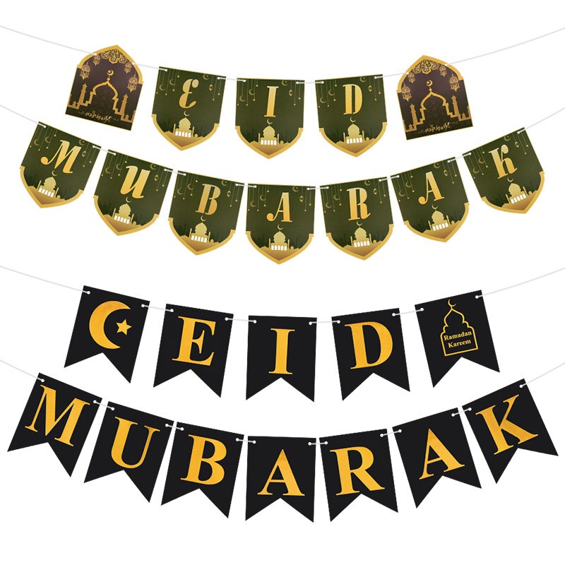 EID MUBARAK Letter Paper Banner Ramadan Kareem Dec... – Grandado