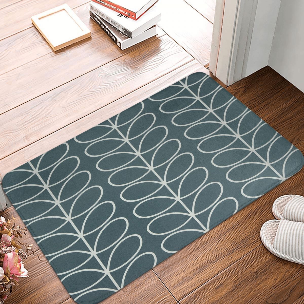 Orla Kiely Leaf Doormat Modern Soft Bathroom Kitch... – Grandado