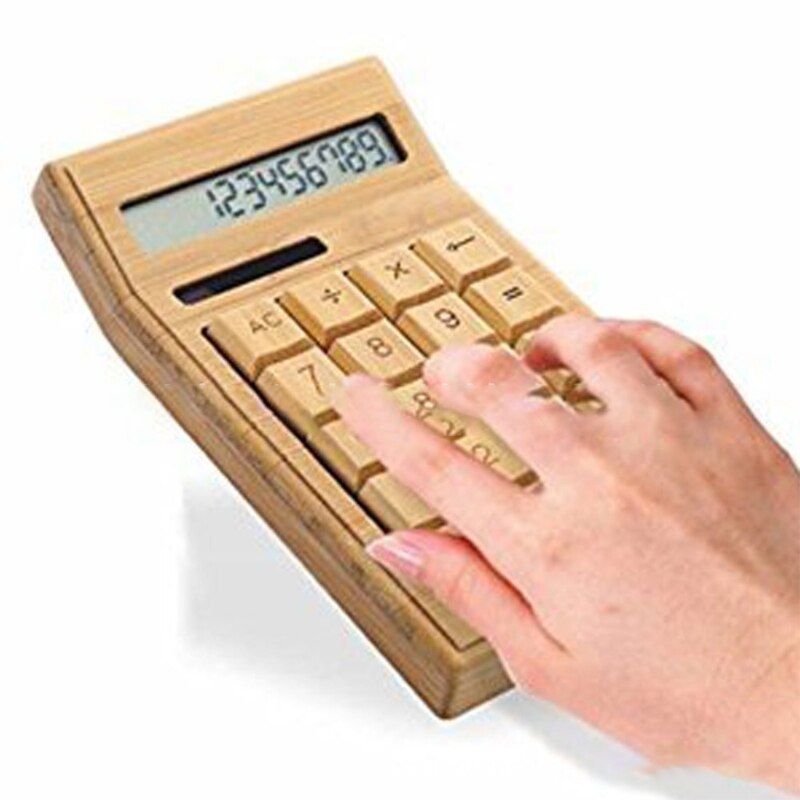 Bamboo Office Calculator 12 Digit LCD Display Scho... – Grandado