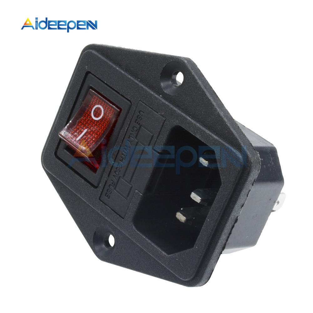 AC 250V 10A Black Red 3-Pin Terminal Power Socket ... – Grandado