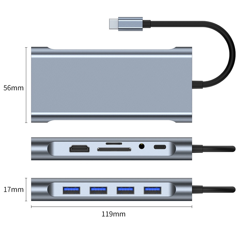 11 in 1 USB 3,0 VGA Rj45 Hub Adapter mit 4K HDMI-K... – Grandado