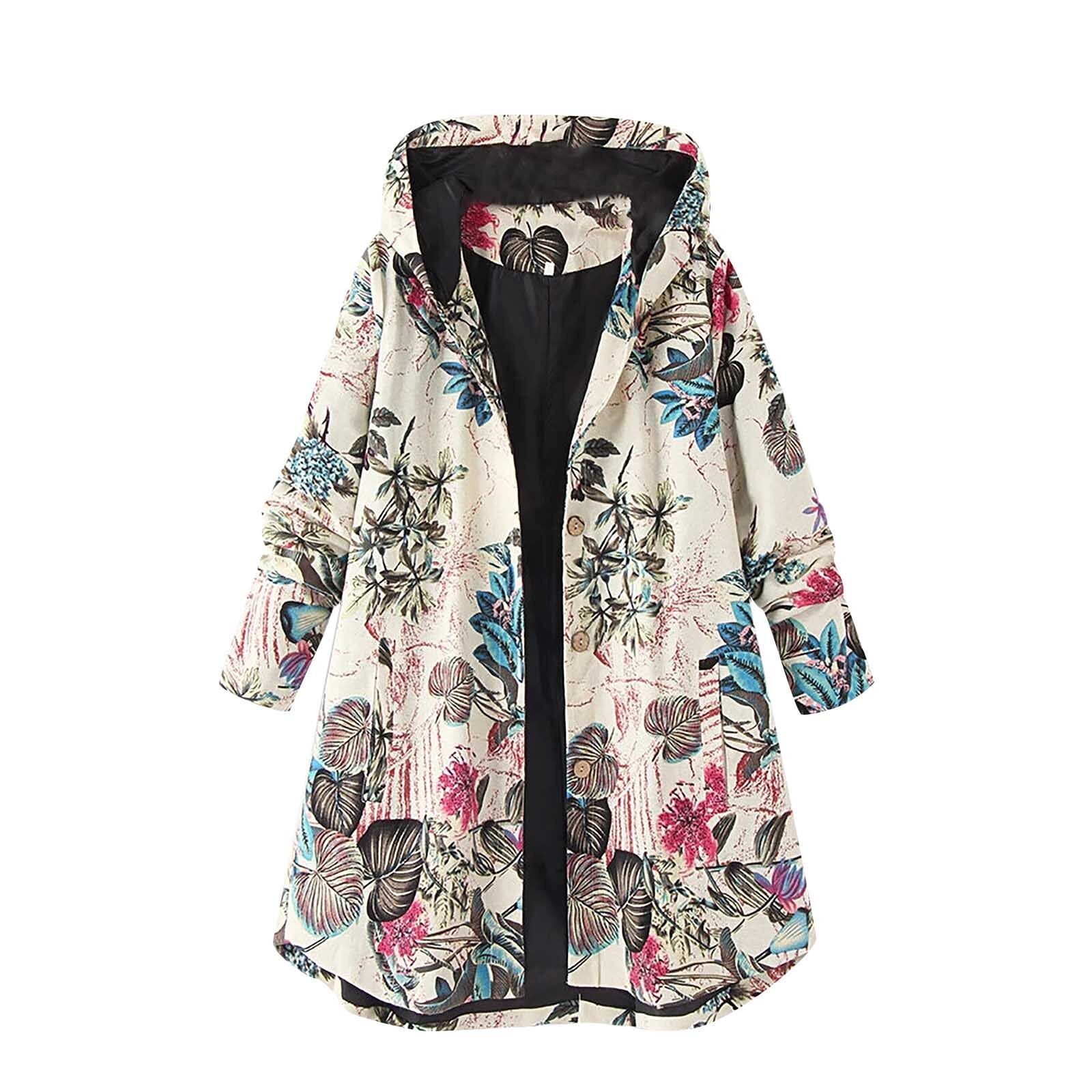 Fast Women Retro Printing Splicing Zipper Hood Car... – Grandado