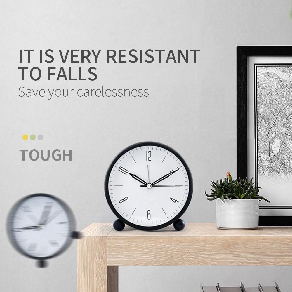 Alarm Clock with Warm Light Round Ring Bell Home D... – Grandado