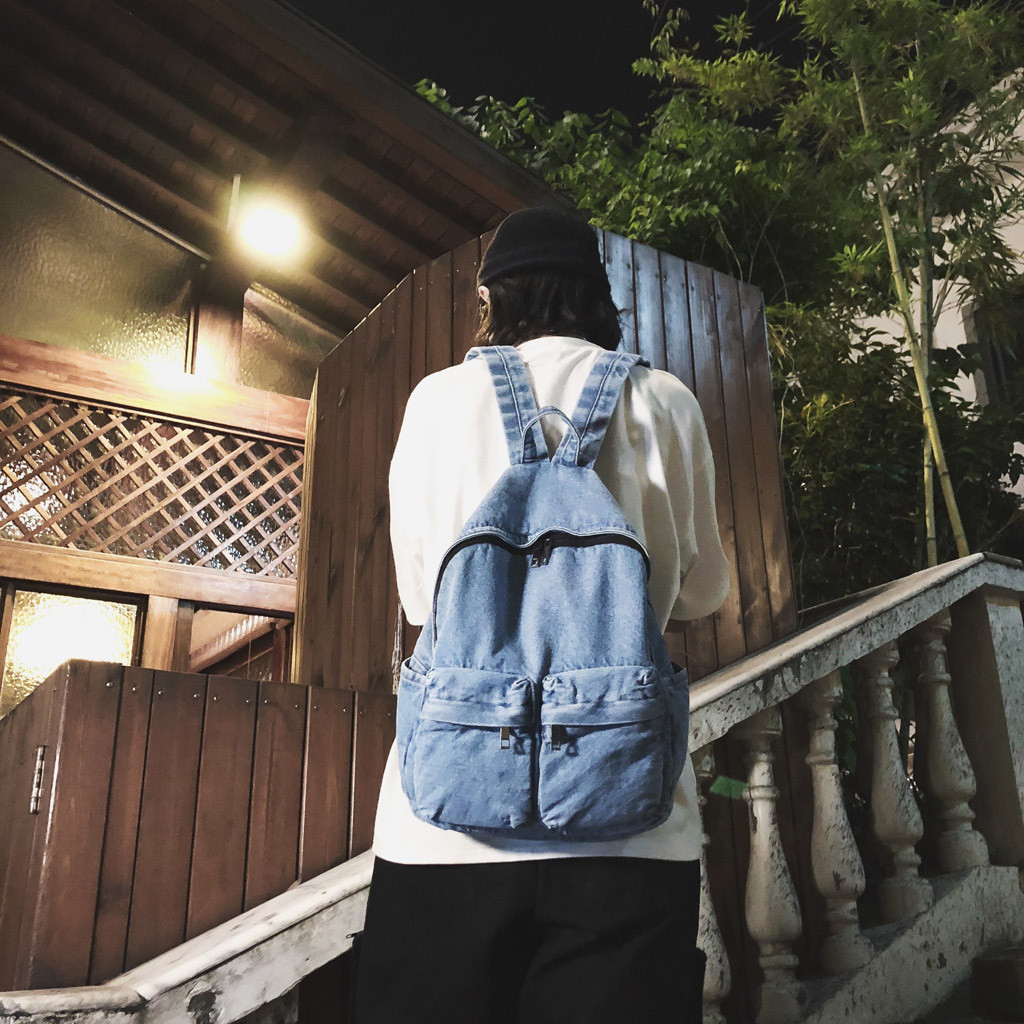 Vintage Washed Denim Backpack Multifunctional Trav... – Grandado